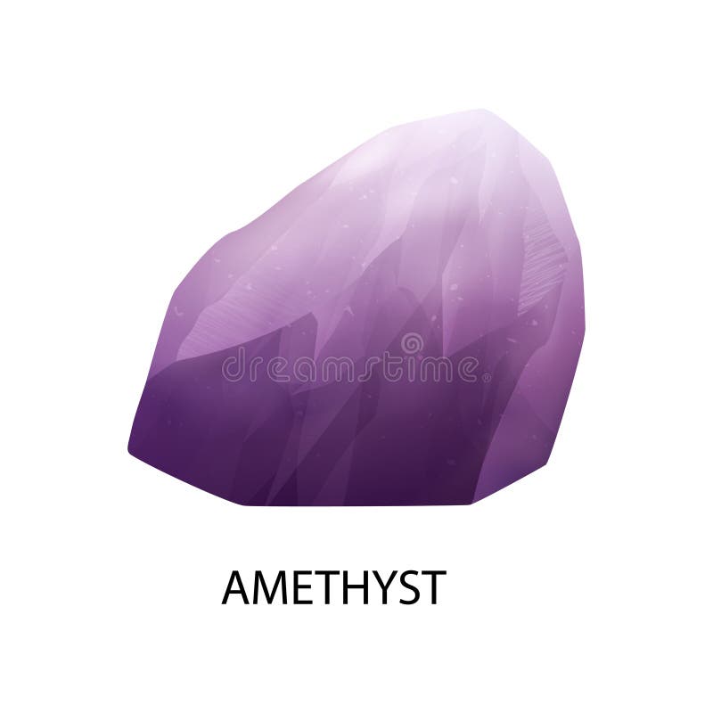 Amethyst Realistic Mineral Composition Stock Vector - Illustration of ...