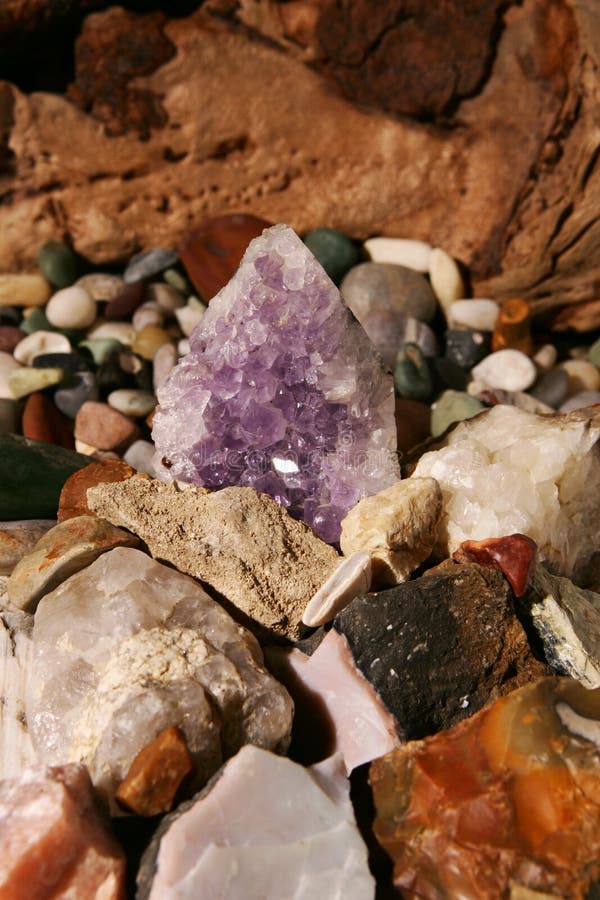 Amethyst in rocks stock image. Image of amethyst, solid - 4562073