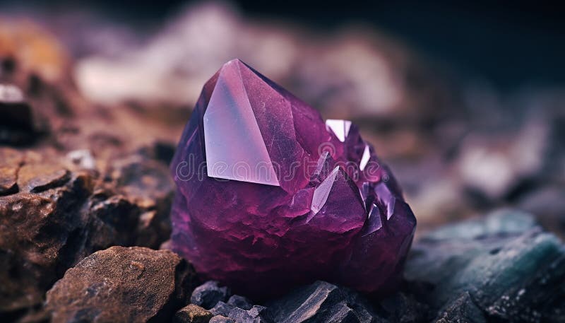 Amethyst Stone: a Beautiful Purple Gem Macro Photoshoot, Realistic ...