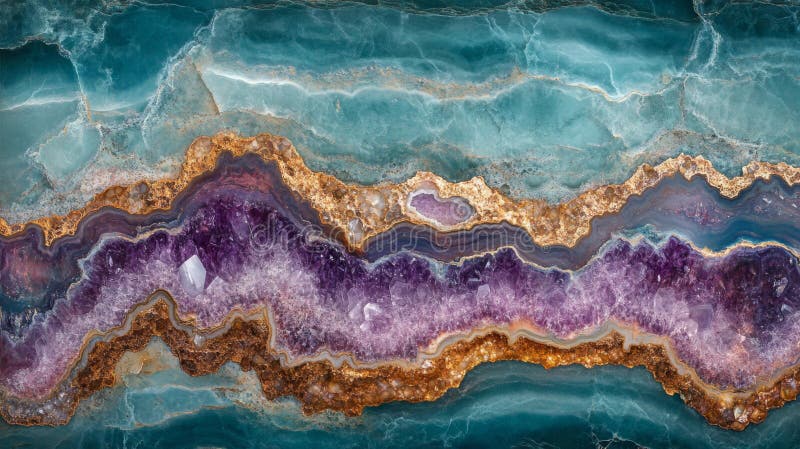 Amethyst and Teal Gemstone Texture Background Stock Illustration ...