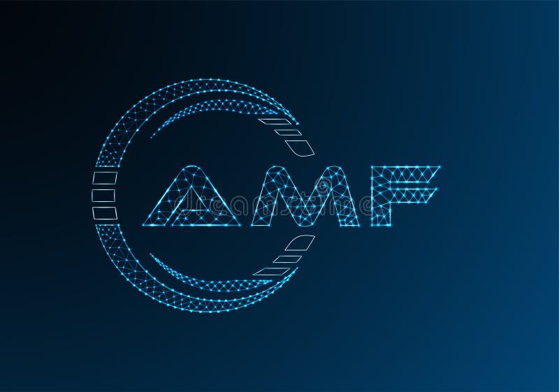 AMF Low Poly Letter Logo Vector Design. Stock Illustration ...
