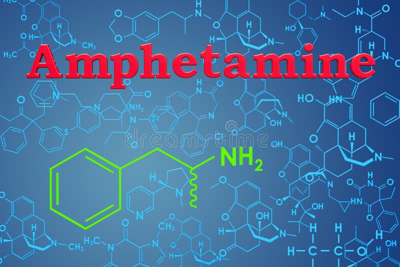 Moleculaire Structuur Van Amfetamine Stock Illustratie - Illustratie ...
