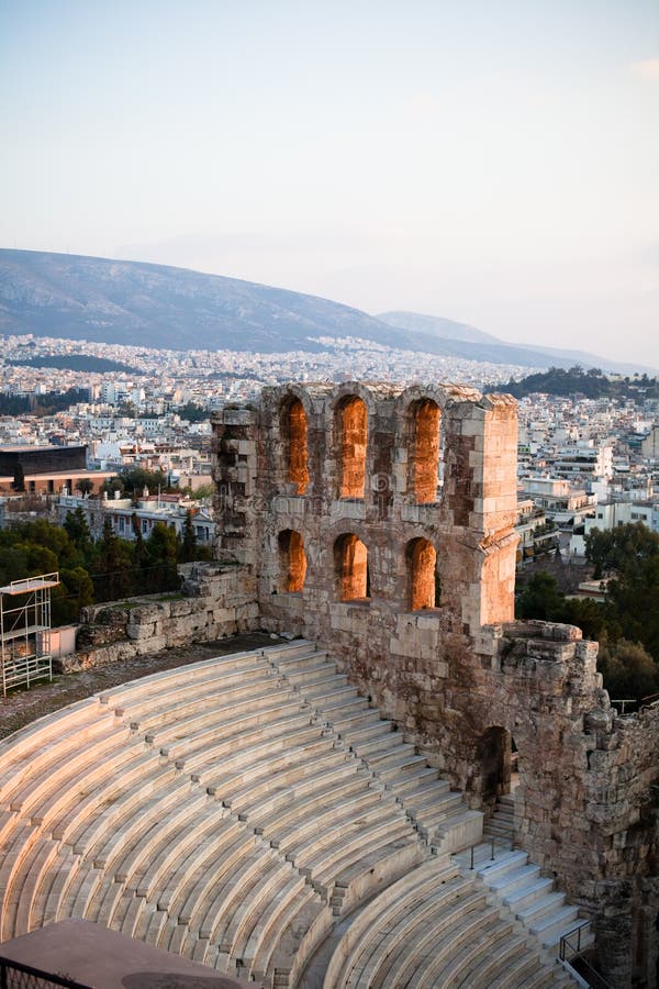 Amfiteater i Aten arkivfoto. Bild av fördärvade, historiskt - 38332182