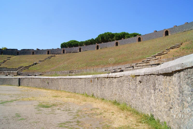 Amfiteater I Forntida Pompeii Fotografering för Bildbyråer - Bild av ...