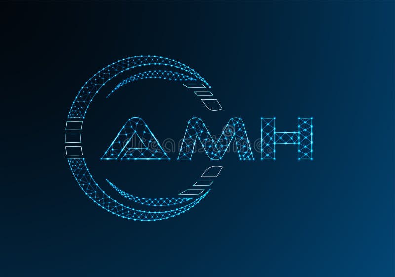AMH Low Poly Letter Logo Vector Design. Stock Illustration ...