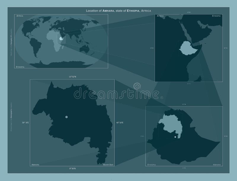 Amhara, Ethiopia. Described Location Diagram Stock Illustration ...