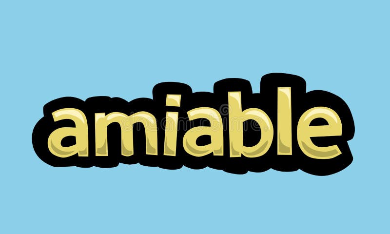 AMIABLE Writing Vector Design on a Blue Background Stock Vector ...