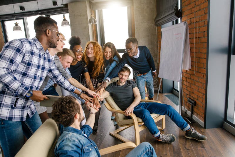 Amicable Relationship among Teenagers Stock Image - Image of hand ...