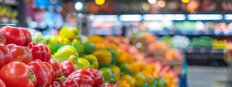 Amid the Blurred, Atmospheric Setting of a Grocery Store, Fresh ...