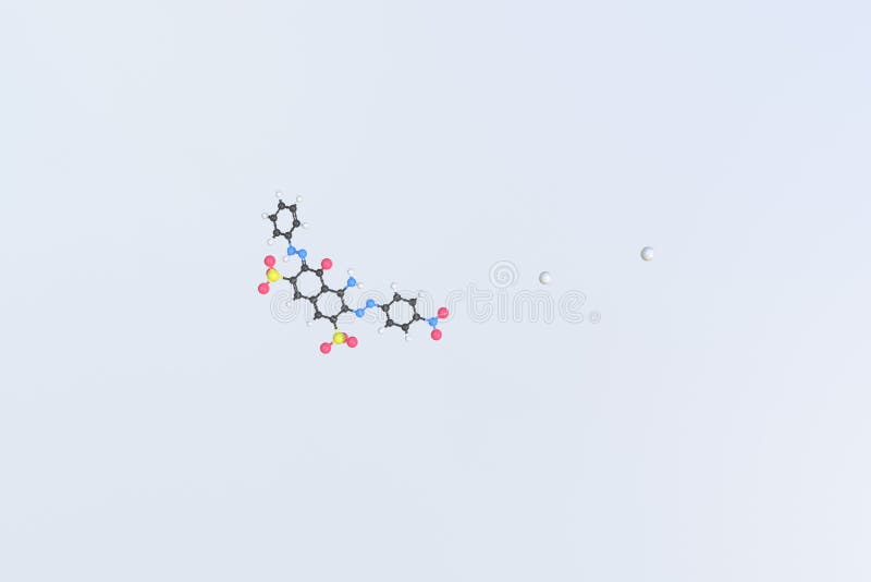 Amido Black Molecule. Isolated Molecular Model. 3D Rendering Stock ...