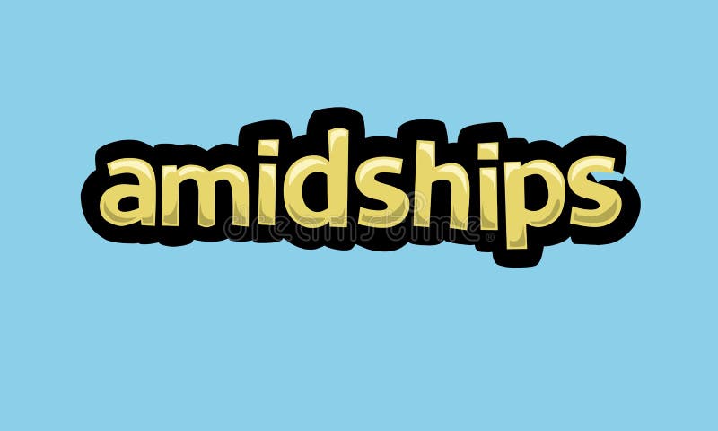 AMIDSHIPS Writing Vector Design on a Blue Background Stock Vector ...