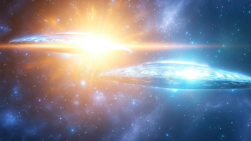 Majestic Encounter of Shadow Fleet Ships in the Vast Expanse of Cosmic ...