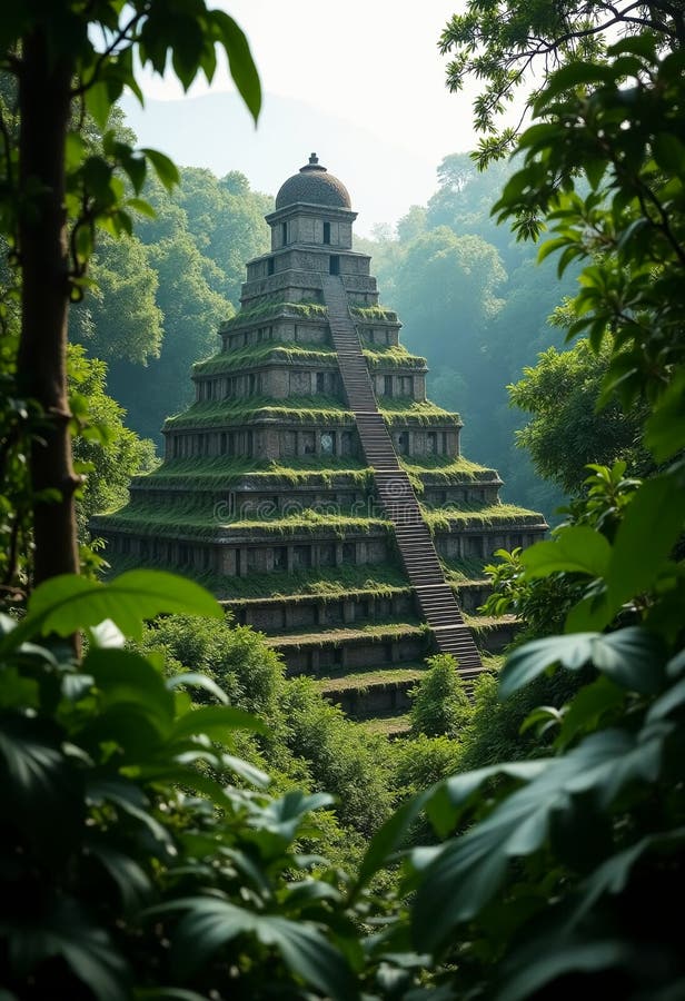 Amidst the Dense Forest, an Ancient Pyramid-shaped Temple Rises ...