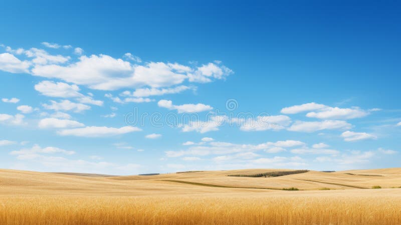 Amidst Golden Prairie Fields Backdrop Stock Illustration - Illustration ...