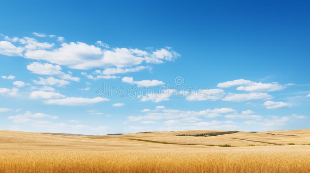 Amidst Golden Prairie Fields Backdrop Stock Illustration - Illustration ...