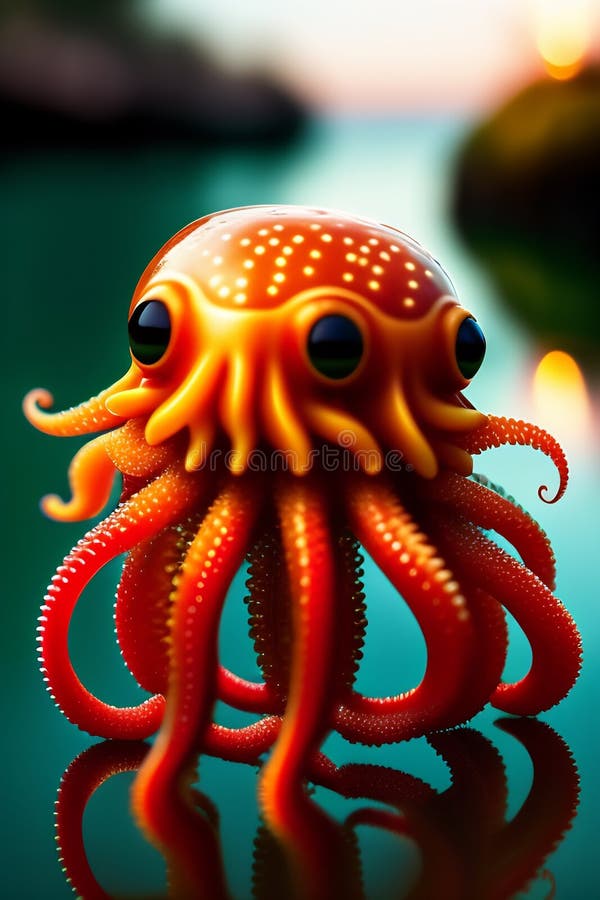 A Close Up of an Octopus - Ai Generated Stock Illustration ...
