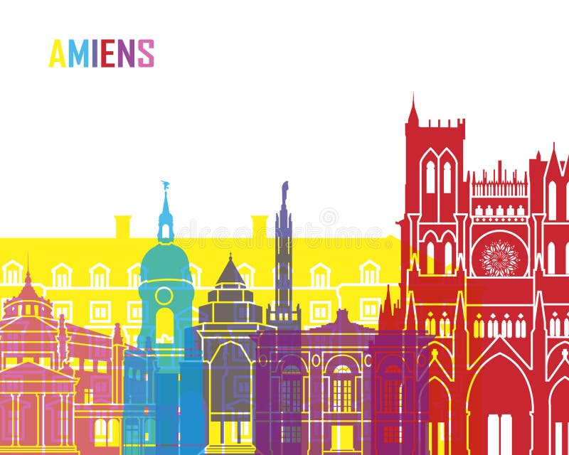Amiens skyline pop stock vector. Illustration of creativity - 63201842