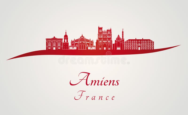 Amiens skyline in red stock vector. Illustration of urban - 82979466