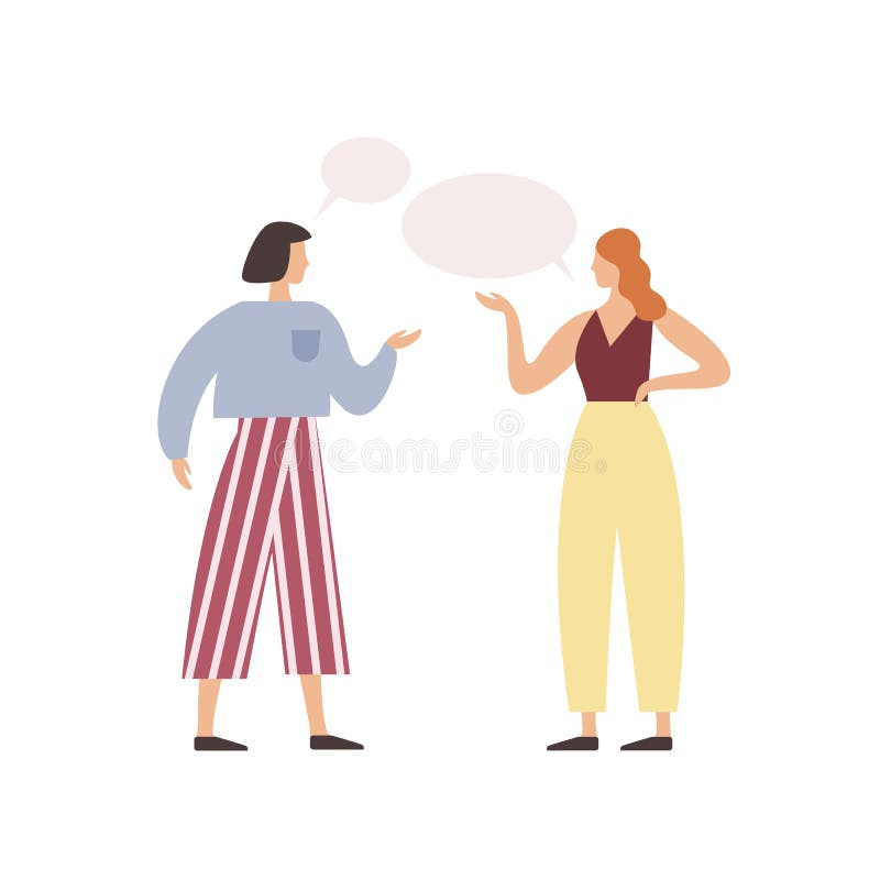 Amiga De Desenho Animado Conversando Com Ilustração Plana Vetor De ... Amiga De Desenho Animado Conversando Com Ilustração Plana Vetor De ...