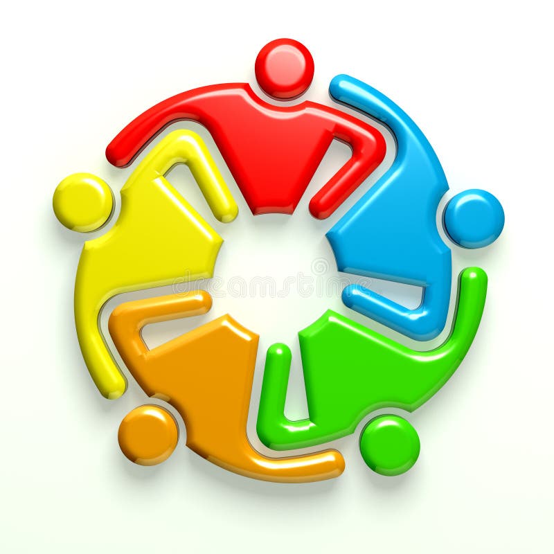 Amigos da comunidade 3D ilustração stock. Ilustração de solidariedade ...