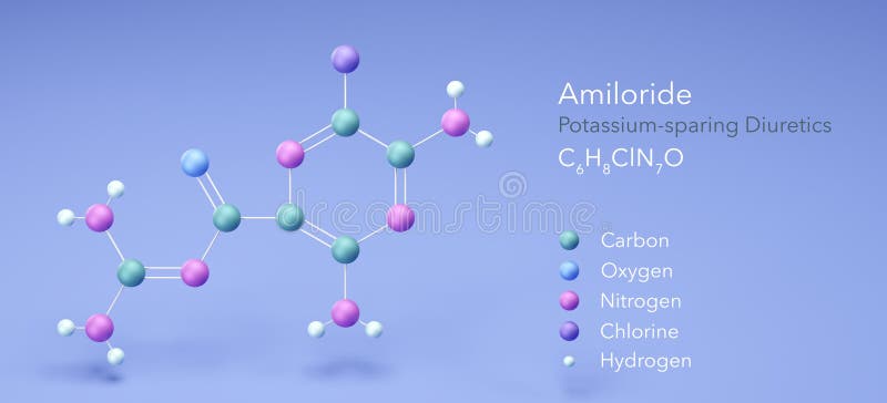Amiloride Molecule, Molecular Structures, Potassium-sparing Diuretic ...