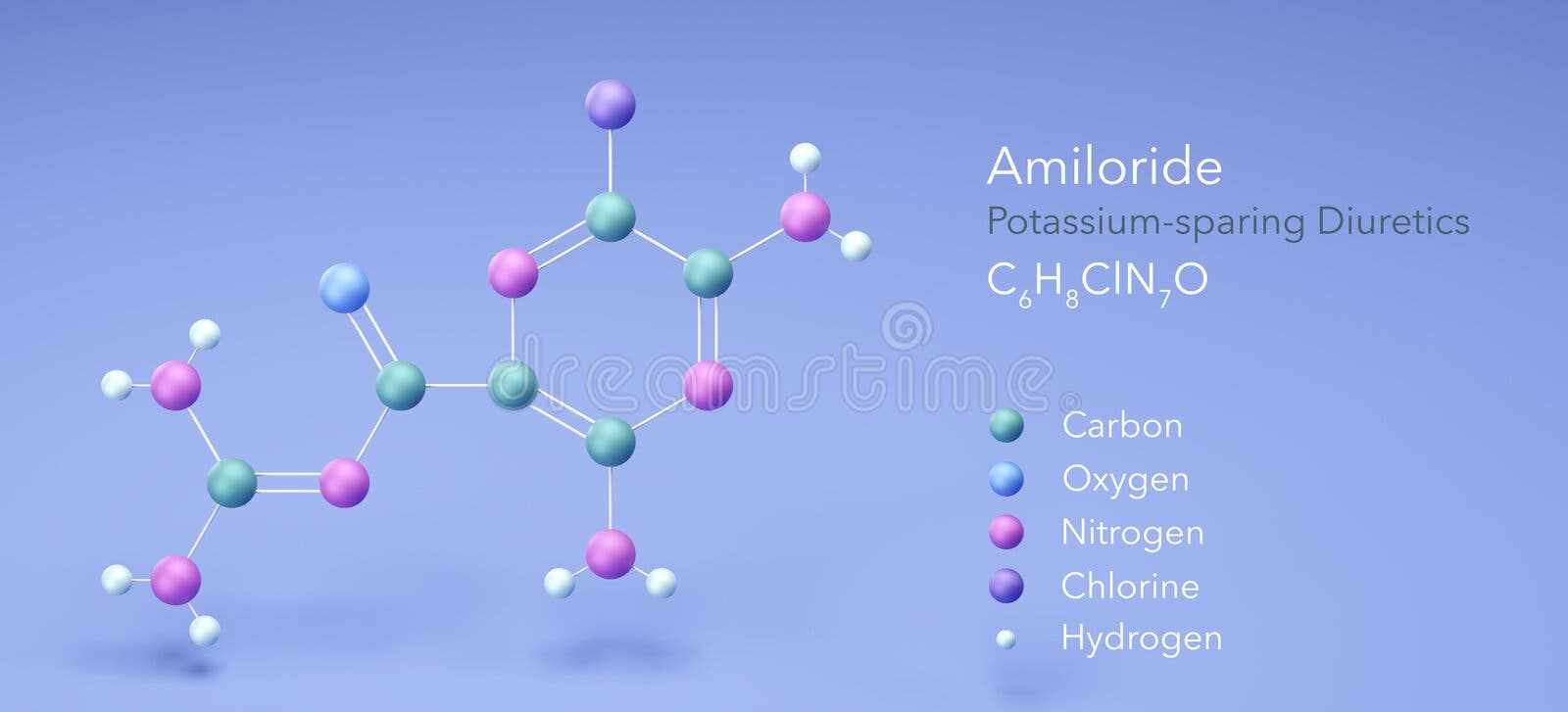 Amiloride Molecule. it is Pyrizine Compound Used To Treat Hypertension ...