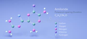 Amiloride Molecule, Molecular Structures, Potassium-sparing Diuretic ...