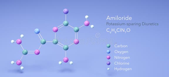 Amiloride Molecule, Molecular Structures, Potassium-sparing Diuretic ...