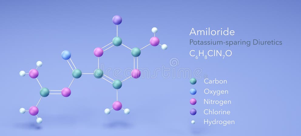 Amiloride Molecule, Molecular Structures, Potassium-sparing Diuretic ...