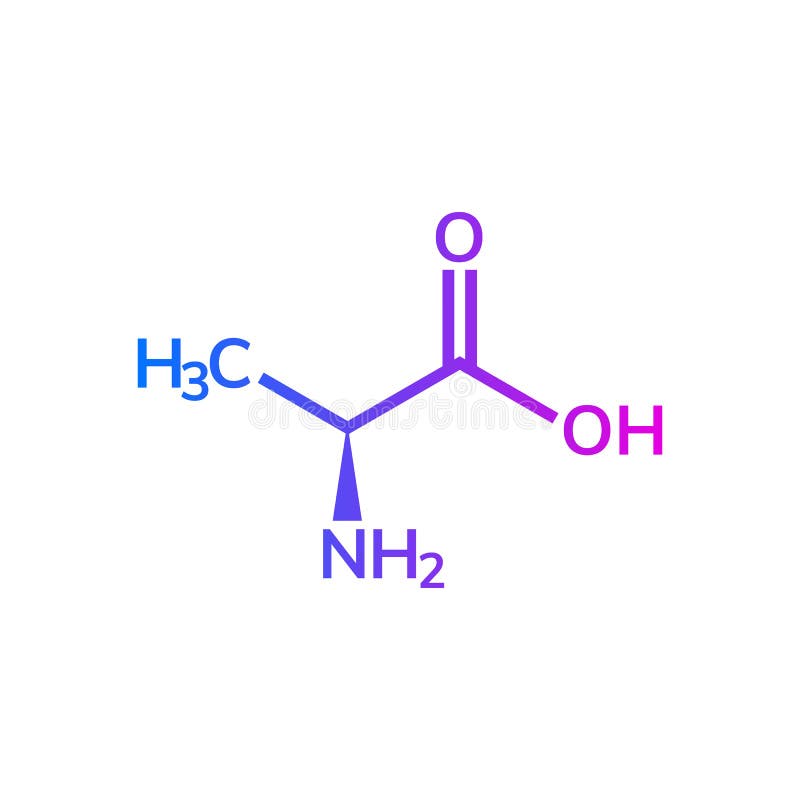 Alanina Ala Um Modelo Molecular De Aminoácidos Ilustração Stock ...