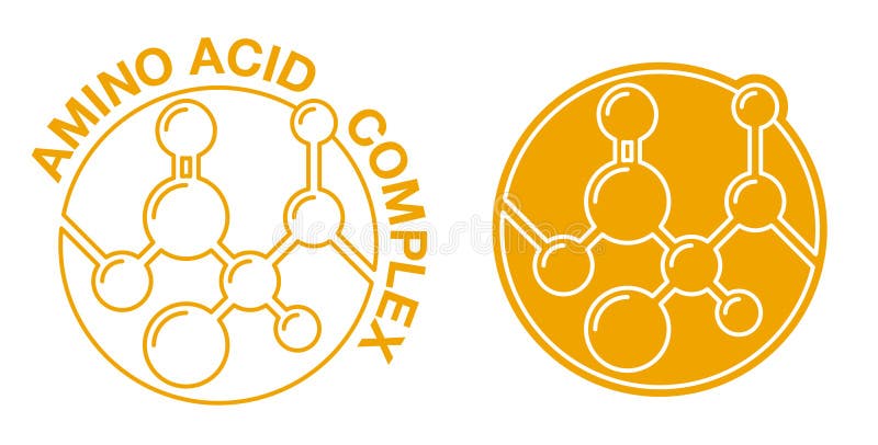 Amino Acid Complex Emblem in Thin Line Stock Vector - Illustration of ...