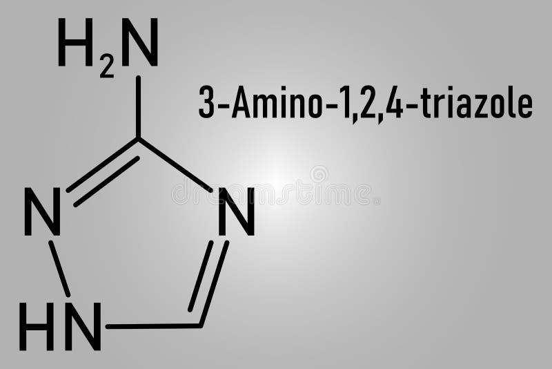 3-Amino-1,2,4-triazole or 3-at, Amitrol Herbicide Molecule. Skeletal ...