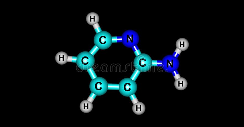 2-Aminopyridine Molecular Structure Isolated on White Stock ...