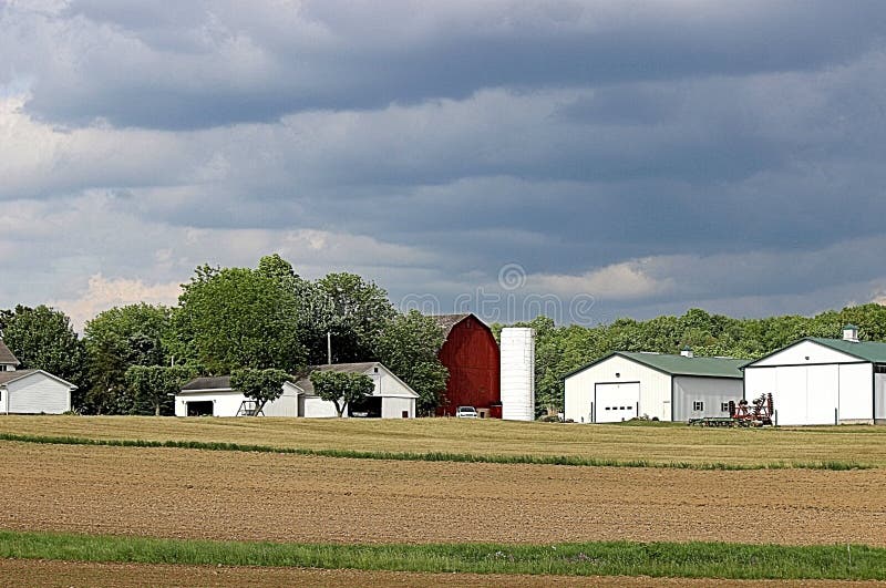 Amish Country Farm stock photo. Image of clouds, land - 82341024