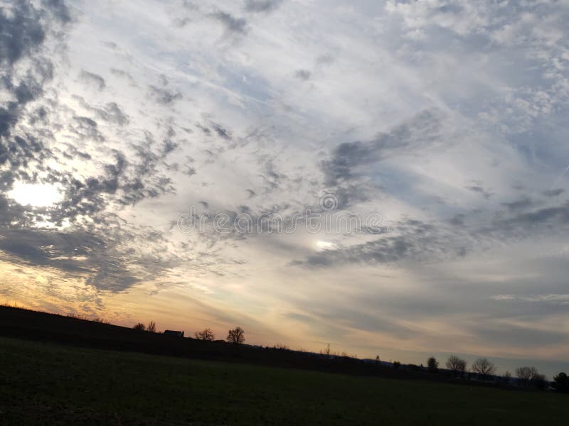 Amish Countryside Pretty Evening Sunset Stock Photo - Image of evening ...