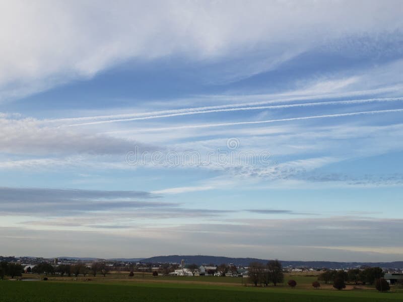 Amish Countryside Pretty Evening Sunset Stock Image - Image of ...