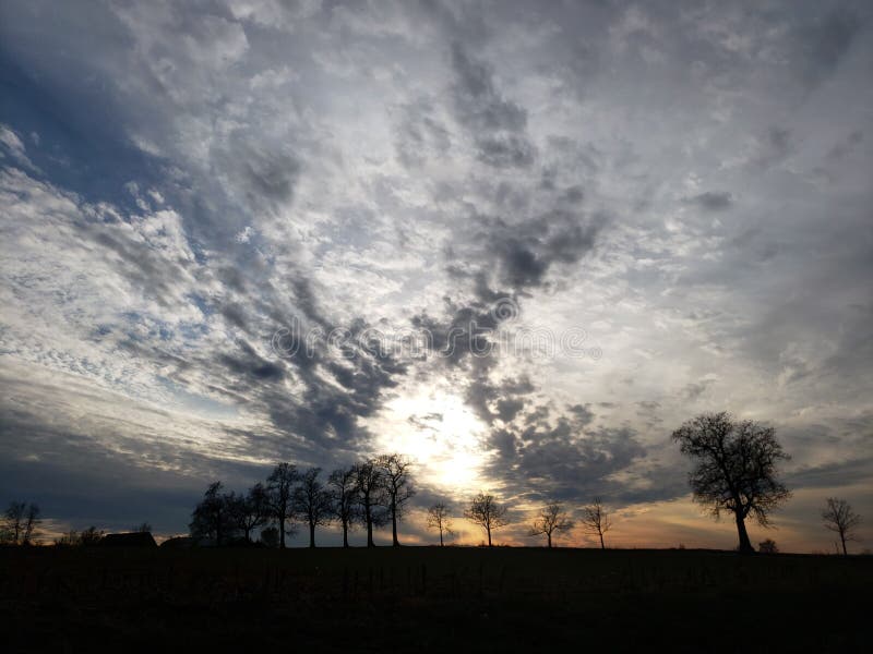 Amish Countryside Pretty Evening Sunset Stock Image - Image of ...