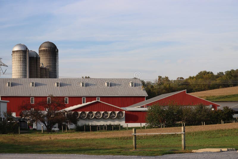 Amish Dairy Farm in the Fall Stock Photo - Image of industrial, diary ...