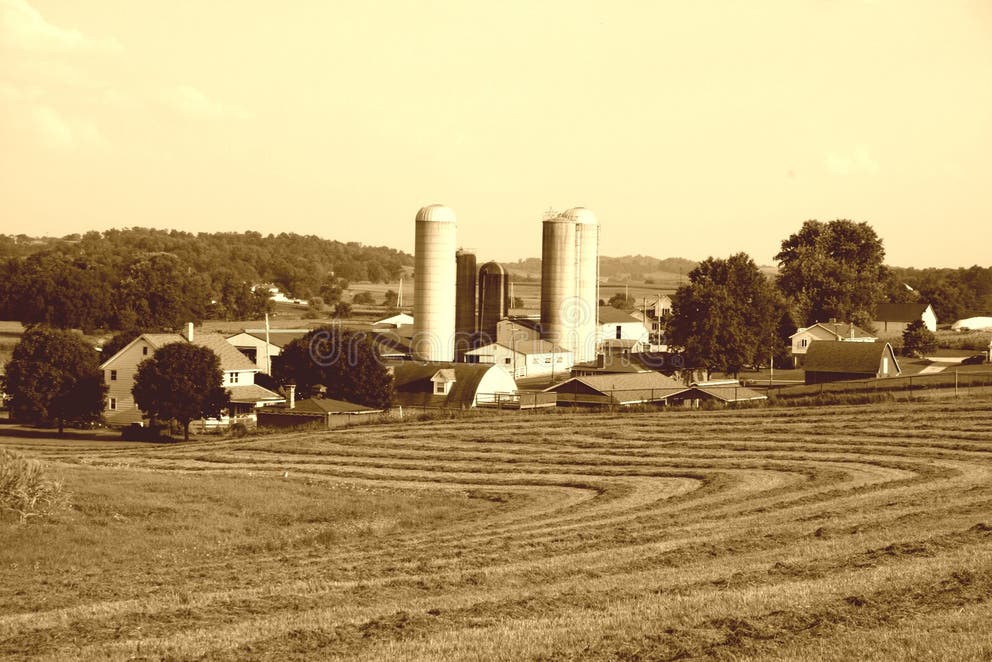 Amish Farm stock image. Image of amish, barns, gary, sepia - 13515999