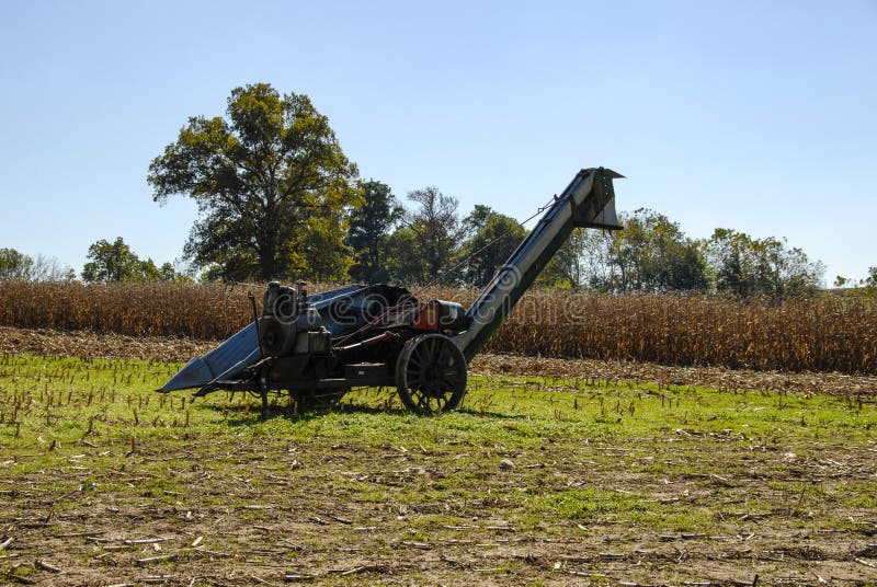 Amish Harvesting Equipment in the Field Stock Photo - Image of crop ...