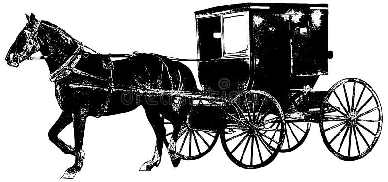 Amish horse and buggy stock vector. Illustration of lancaster - 263854616
