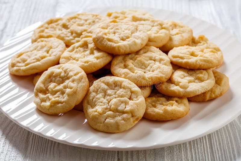Amish Sugar Cookies on Plate, Top View Stock Photo - Image of ...