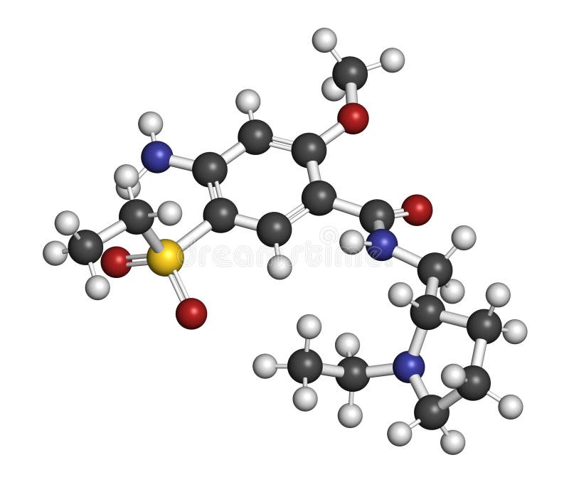 Amisulpride Drug Molecule. Skeletal Formula Stock Illustration ...