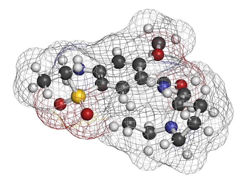 Amisulpride Drug Molecule. 3D Rendering Stock Illustration ...
