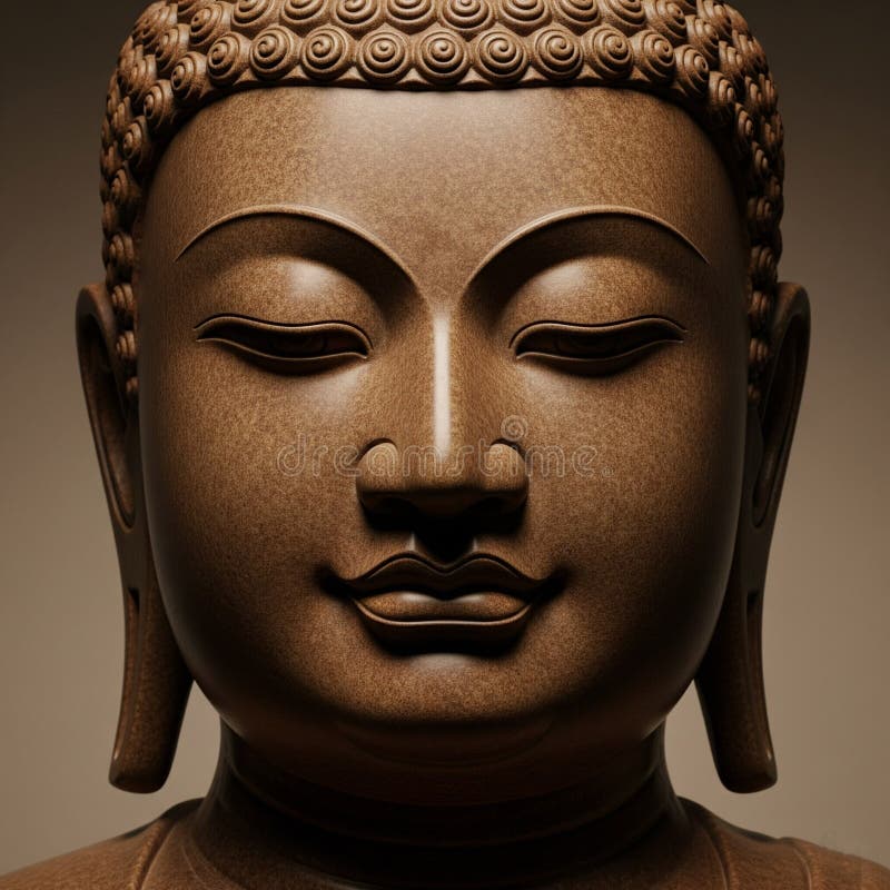 Amitabha Buddha Face Statue Picture Stock Illustration - Illustration ...