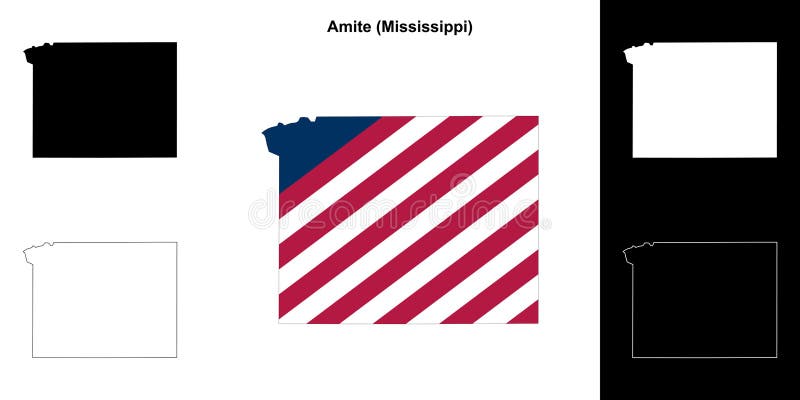 Amite outline map stock illustration. Illustration of mississippi ...