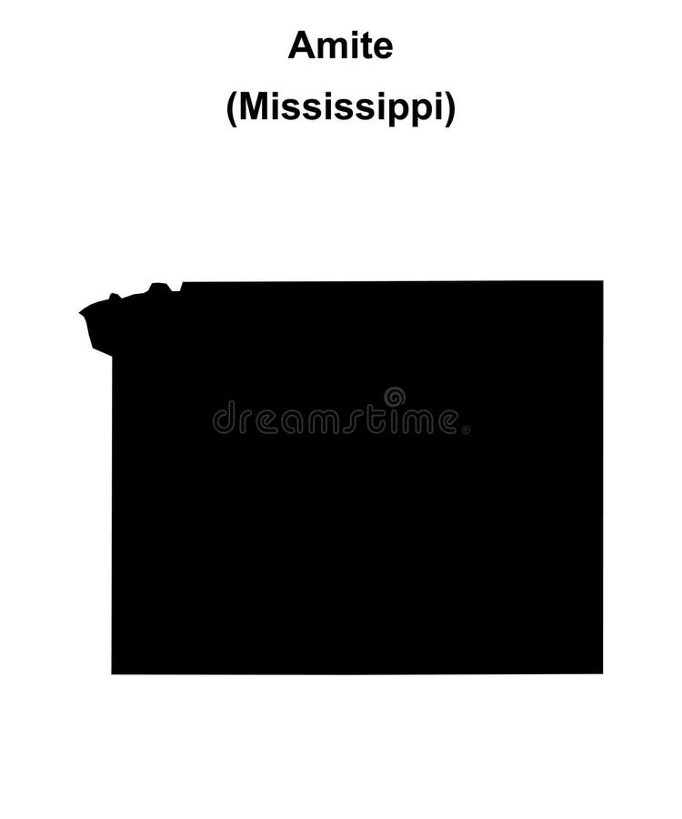 Amite outline map stock vector. Illustration of area - 361719647
