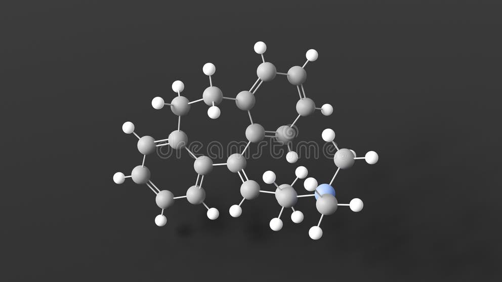 Amitriptyline Molecular Structure, Tricyclic Antidepressant, Ball and ...