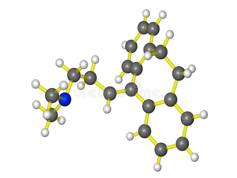 An amitriptyline molecule stock illustration. Illustration of molecular ...
