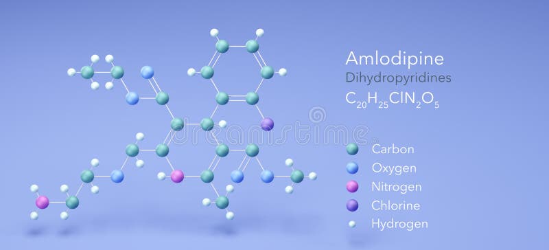 Amlodipine Molecule, Molecular Structures, Dihydropyridines, 3d Model ...